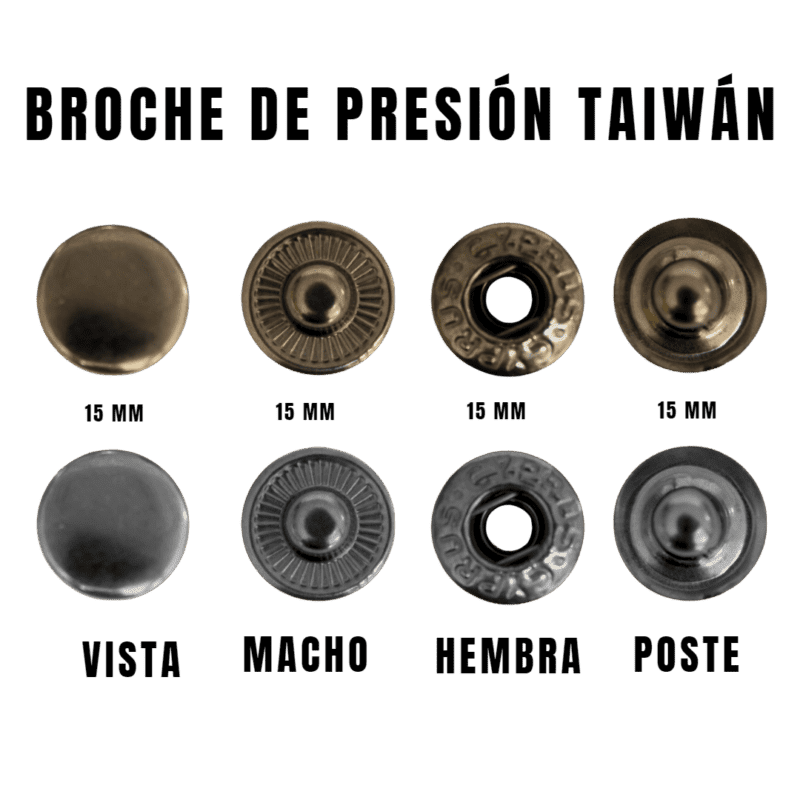 Broche de Presión Taiwanés - La Gamuza